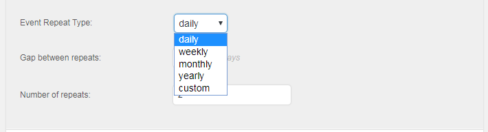 Setting up Repeating Events - Documentation