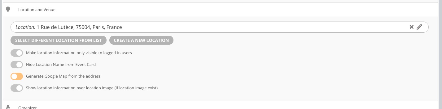 Why is Location Google Map grayed out or not displayed on Event Card - Documentation